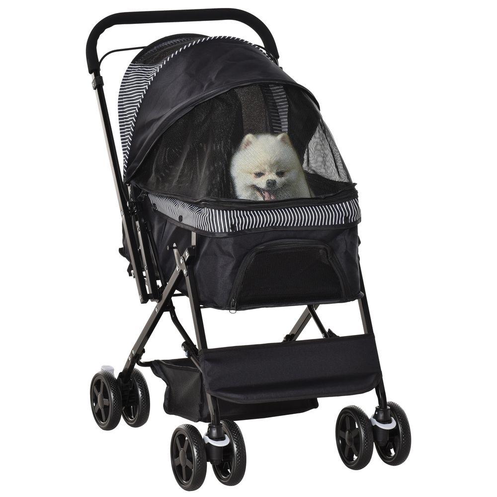 PawHut Pet Stroller with Reversible Handle | Foldable Dog Carriage wit ...